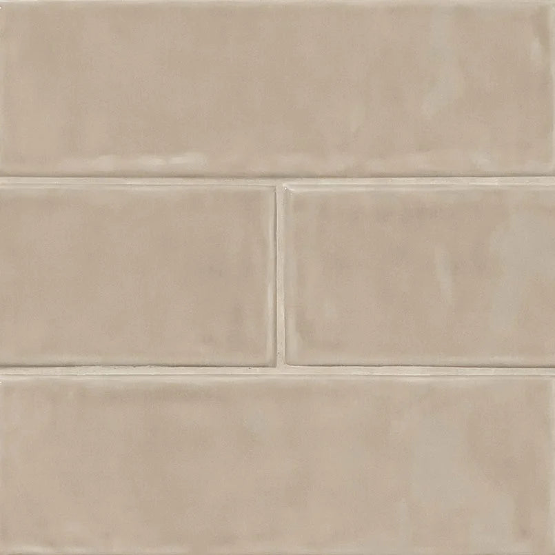 Urbano Warm Concrete 4x12 Glossy Ceramic Bathroom Wall Tiles