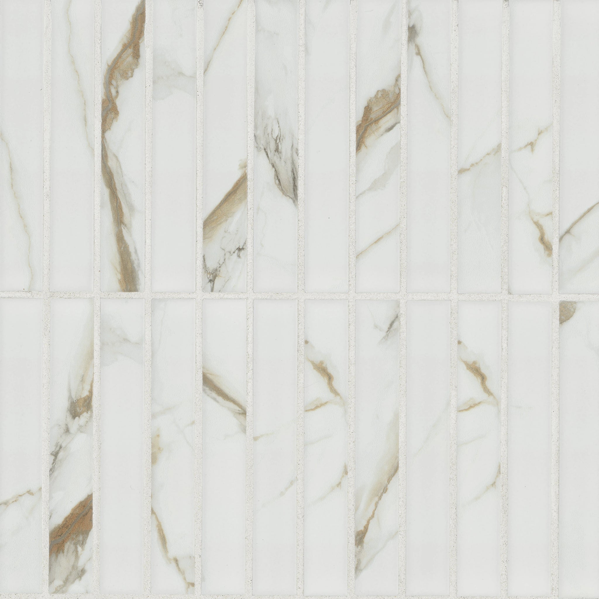 Calacatta Gold Matte 1x6 Stack Pattern Porcelain Tile