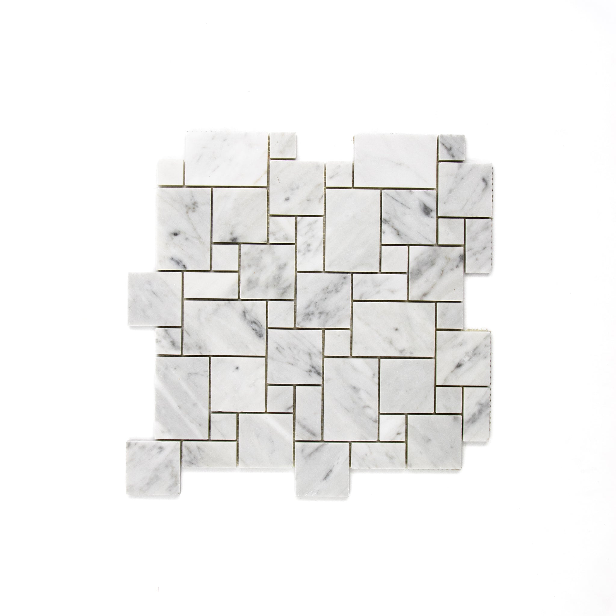 Carrara White Marble Mini Versailles Pattern Mosaic