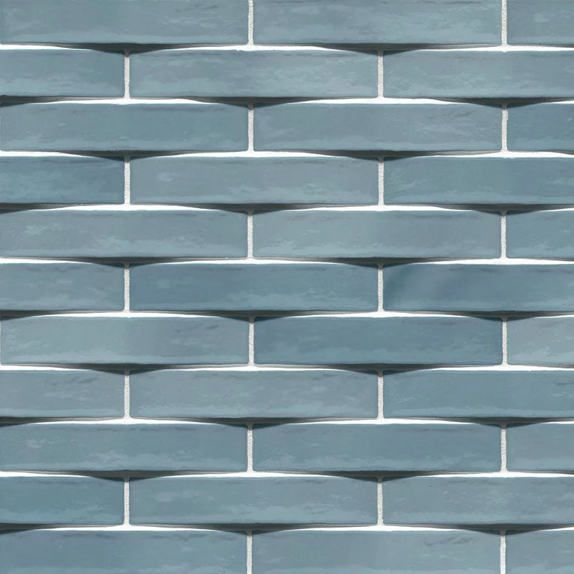 Convex Acqua Glossy Ceramic Tile for Walls & Backsplashes
