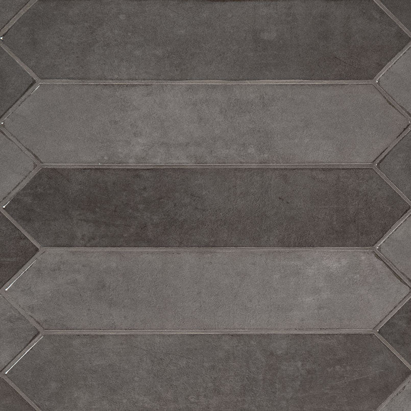 Renzo Storm Picket 2.5x13 Ceramic Tile – Glossy Charcoal Geometric Wall ...