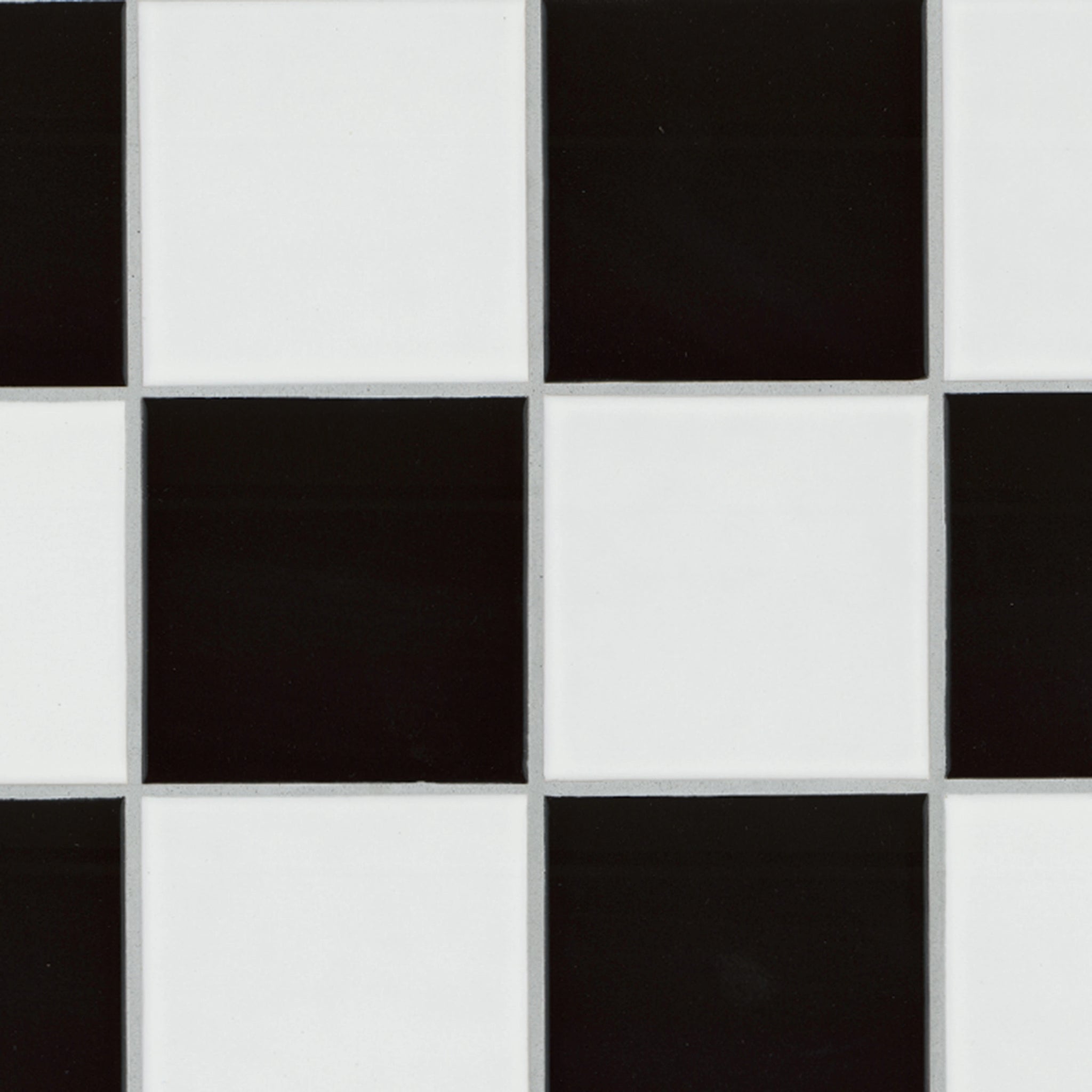 White and Black 4x4 Checkered Matte Porcelain Tile