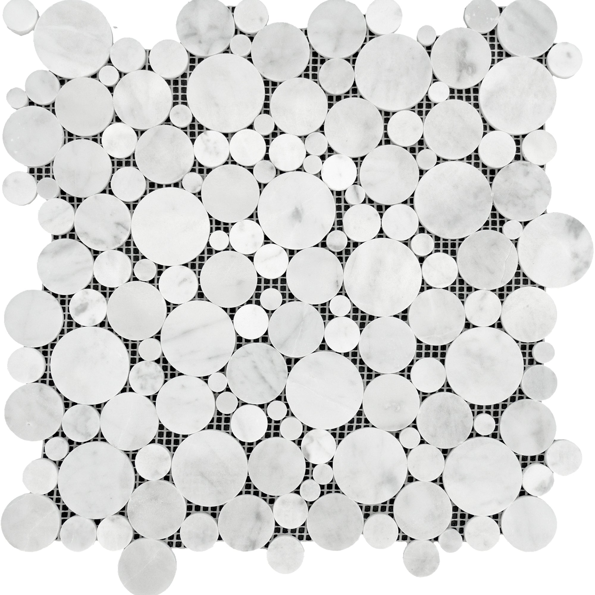 Carrara White Marble Bubble Mosaic Tile MosaiCenter